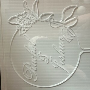 Personalized Acrylic Wedding Cake Topper Clear Floral Cake Topper with ...