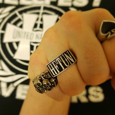 Customized 5 Letters Monogram Ring Name Ring Personalized Initials Gift ...