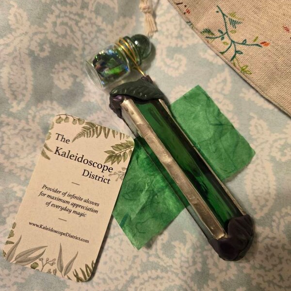 Green Magnet Jar Kaleidoscope, Two Glass Oil Jars, Jar Stand, Lead-free ...