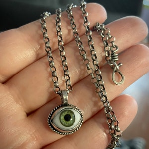 Simple Sterling Silver Glass Eye Necklace choose Your Own - Etsy