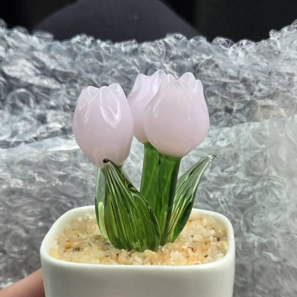 Mini Glass Flower Bouquet Set- Birth Month Flower Bouquet,mini Flower ...