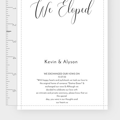 Editable We Eloped Digital Announcement Template, Elopement ...