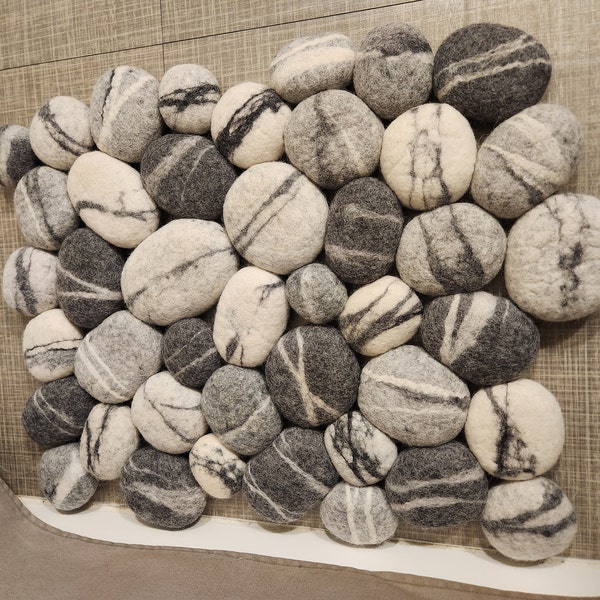 Felt Stone Rug , Felt Carpet , Felted Wool Stone , Felt Stone Rug Bath ...