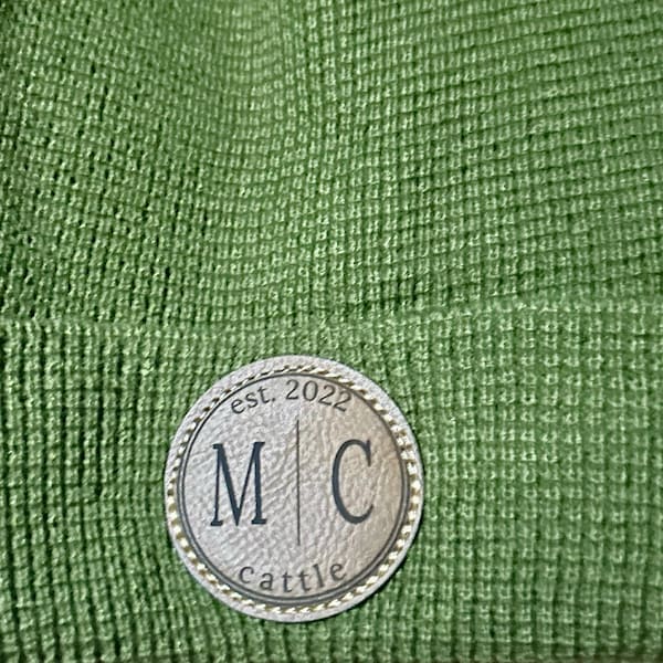 Custom Leather Patch Knit Beanie | Design Your Own Personalized Beanie ...