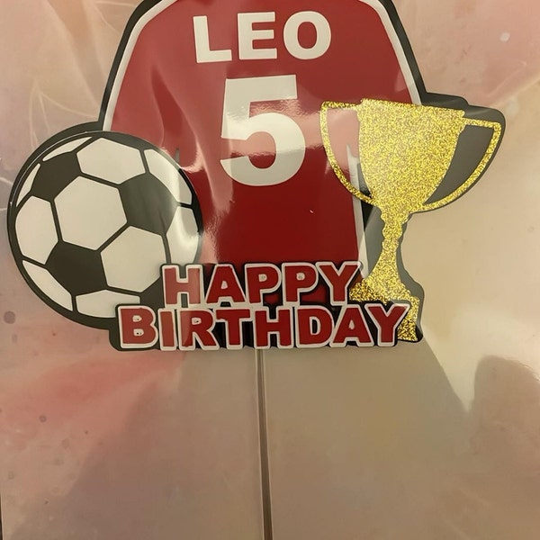 Football Shirt Cake Topper | Football Supporter, Custom Name, Birthday ...