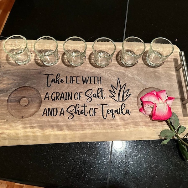 Personalized Tequila Flight Board, Tequila Gift Set, Personalized Live ...