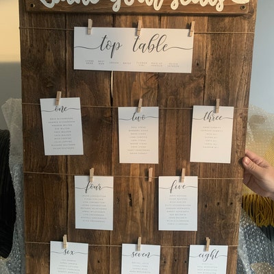 PERSONALISED Wedding Table Plan Rustic Wooden Table Plan - Etsy UK