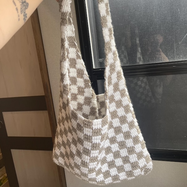 Crochet Checkerboard Bag Pattern PDF With VIDEO Link and Tuturial Guide ...