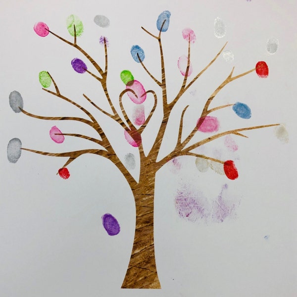 DIY Fingerprint Tree - Fingerprint Tree - Thumbprints Tree ...
