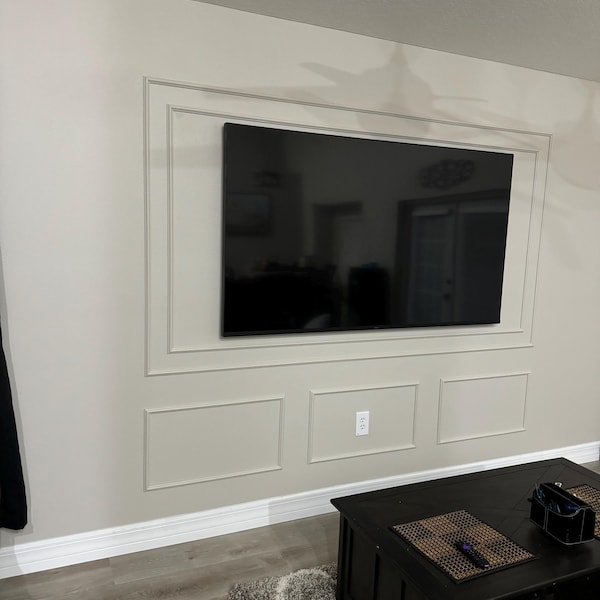 Wall Molding Kit DIY Accent Wall Kit Office Wainscoting Panels 3 Upper ...