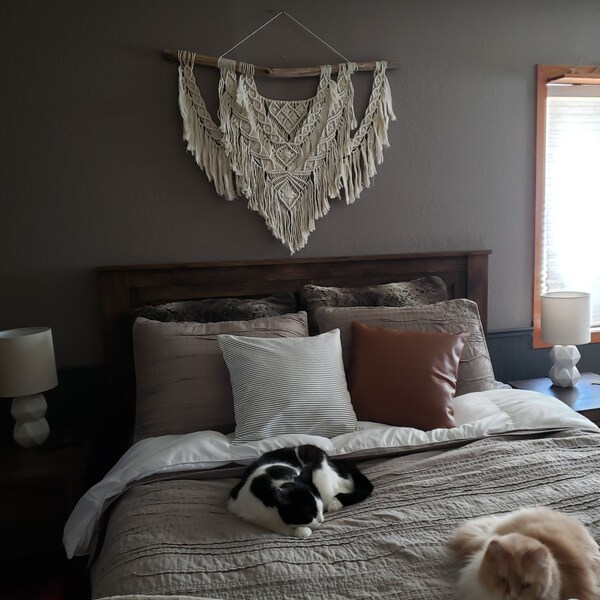 Large Macrame Wall Hanging for the Headboard of a Boho Style Bedroom ...