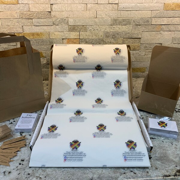 Custom Printed Tissue Wrapping Paper, Your Logo, Name and Message ...