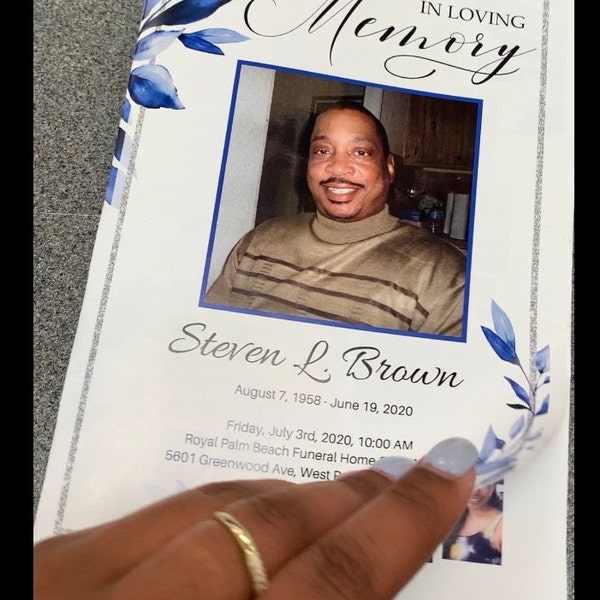 Blue Funeral Bundle Set Funeral Memorial Service Bundle Blue Memorial ...