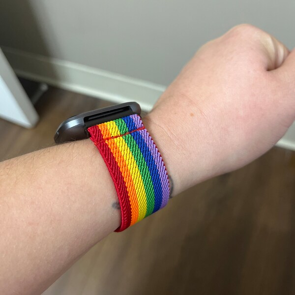 Elastic Fitbit Versa Watch Band - Rainbow Pride - Versa 1 / 2 / Lite - Etsy