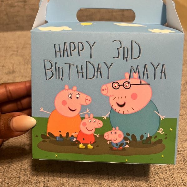 Pepa Pink Pig Birthday Gable Candy Box 12pack 4.4x4.5x3in Customizable ...