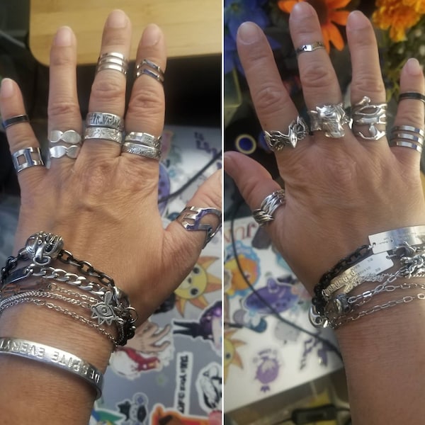 Black Cuff Ring / Open Front Black Ring / Armour Ring / Black Jewelry ...