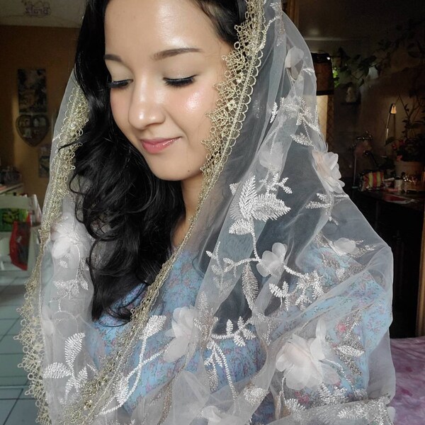 Traditional Mantilla Chapel Veil for Latin Mass | Catholic Mass Veil ...