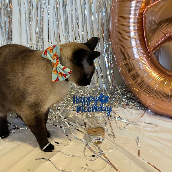 Happy Meowday Cake Decoration, Cat Birthday Cake Decoration, Cat Gotcha ...