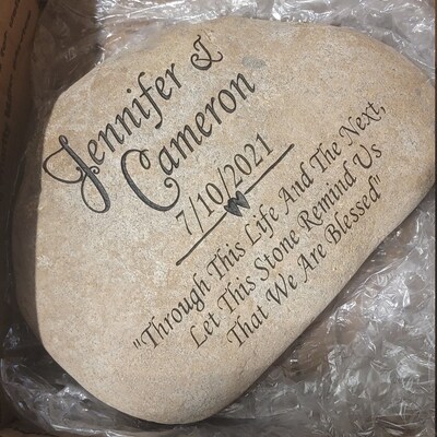 Marriage or Anniversary Personalized Engraved Rock and Slate, Wedding ...