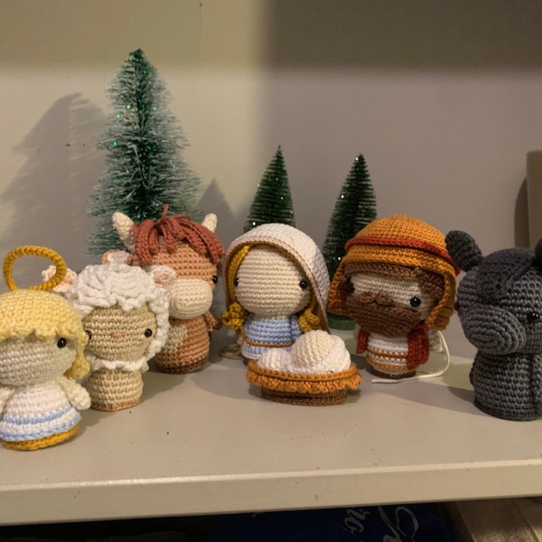 Nativity Set Crochet Pattern Shepherd Camel Angel Ox Calf Bull ...