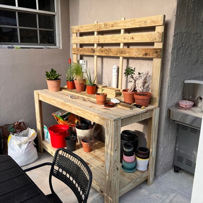 Potting Bench Digital Plan, DIY Outdoor Work Station Build Plan PDF - Etsy