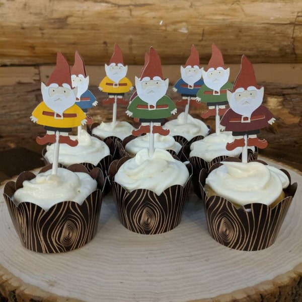 Gnome Cupcake Toppers Qty 12 by Your Little Cupcake - Etsy