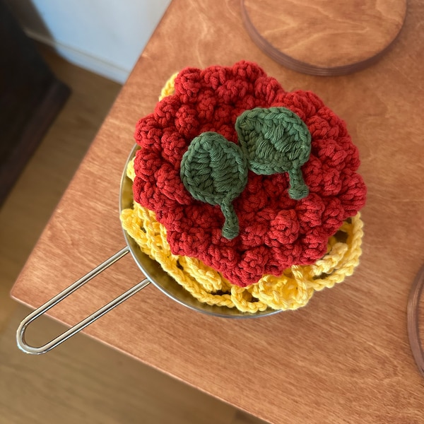 Crochet Food Spaghetti. Pasta With Tomato Sauce. Kids Kitchen ...