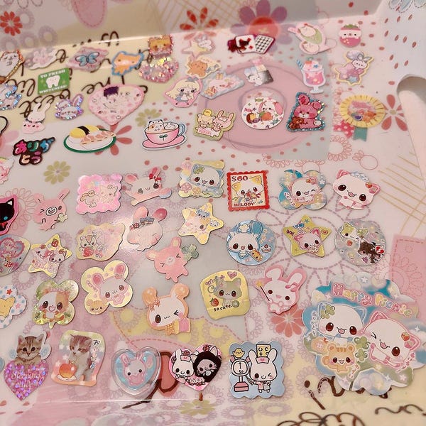20-piece ULTRA Rare Vintage Loose Memo Sheet Grab Bag Featuring Awawa-chan Kamio Japan, Q-lia ...