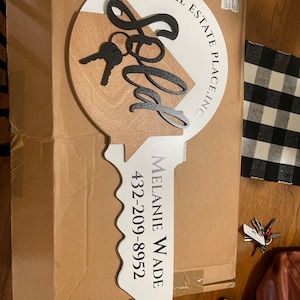 Sold by Key Sign, Realtor Closing Custom, Sold Real Estate Agent Key ...