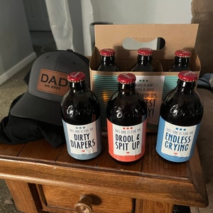 First Time Dad Beer Labels Fathers Day Gift for Daddy to Be New Dad ...