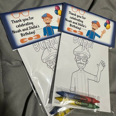 Kids Crayons or Painting Party Favor Bags. 1 Bag 1 Child Includes 8-4x6 ...