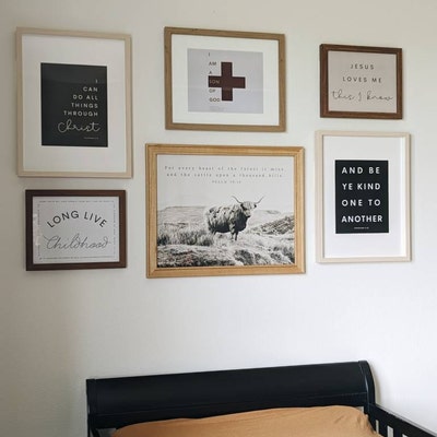 Christian Playroom Gallery Wall, Minimal Home Decor, Scripture Print ...