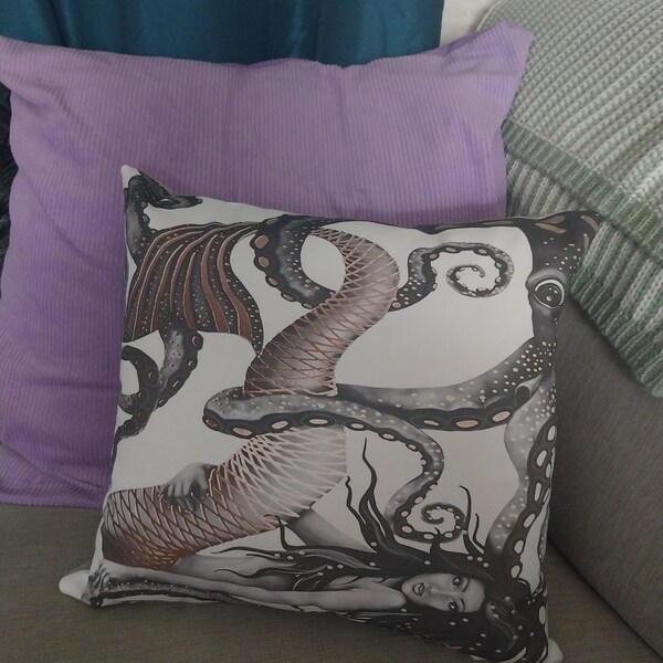 Mermaid Octopus Under Sea Ocean Fantasy - Sewing, Cushion, Upholstery ...