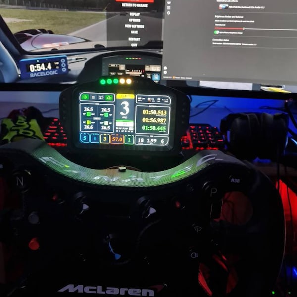 Sim Racing Dashboard Touchscreen Display Leds RPM Simhub, PSR GT 5.0 ...