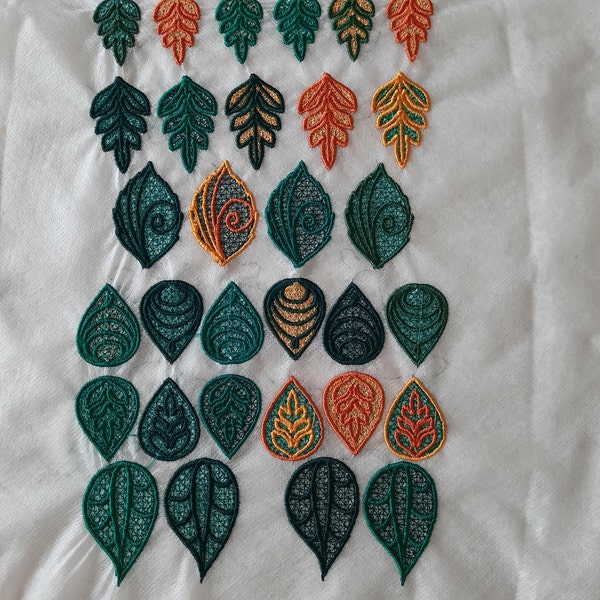 Leaves Mini Accent FSL Freestanding Lace Machine Embroidery Designs in ...