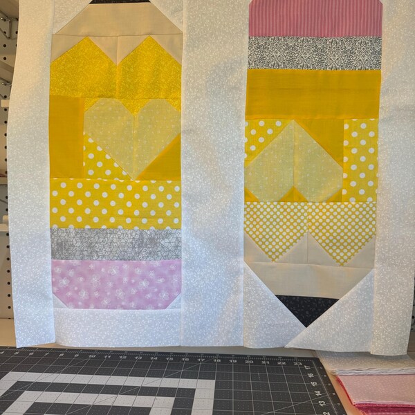 Writing Pencils Quilt Block Pattern PDF School / Homeschool ...