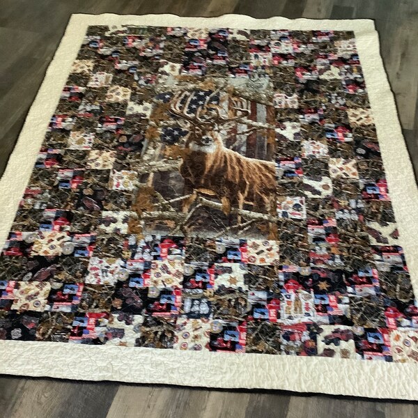 Fabric Panel *REALTREE PATRIOTIC PANEL* Big Buck & Flag - Hope You Love ...