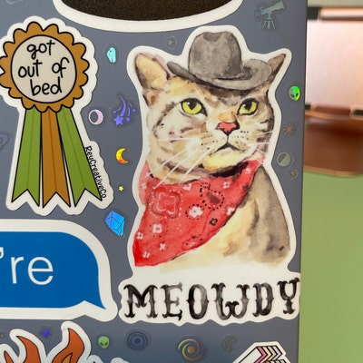Meowdy Cat Vinyl Sticker, Cowboy Cat Decal, Texas Decal, Texas Vinyl ...