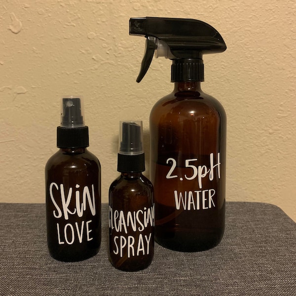 Custom Spray Bottle Labels, 2 Oz, 4 Oz, 8 Oz Spray Bottle Labels ...