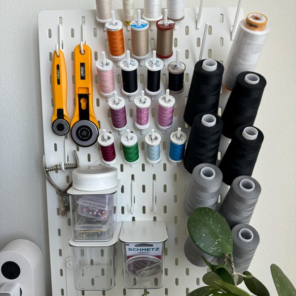 Skadis Pegboard Thread Spool Holder: Sewing & Embroidery Storage - Set ...