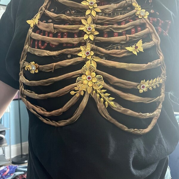 Gold Ribcage Corset Handmade | Fashionable Gold Ribcage Metal Corset ...