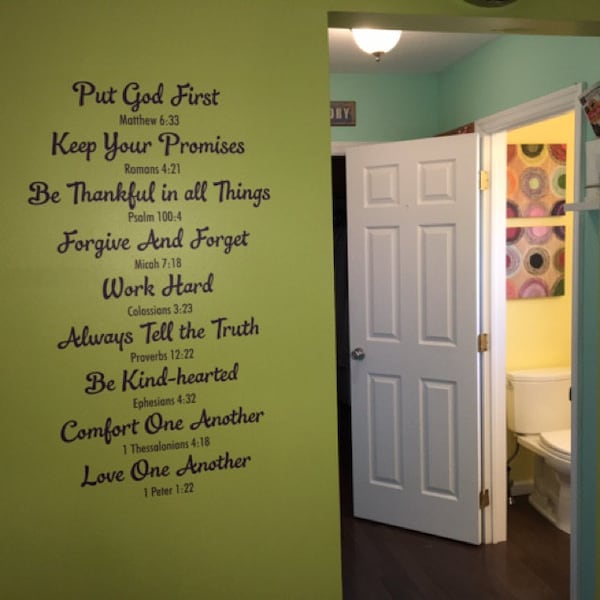 Christian Family House Rules Vinyl Wall Decal: Religious Bible Verse - Etsy