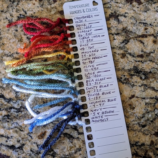 Temperature Blanket Reusable Color Chart. Erasable Swatch Chart for ...