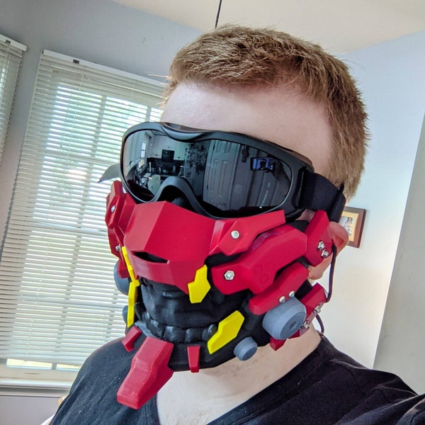 Techwear/streetwear Oni Mask [red] - Etsy