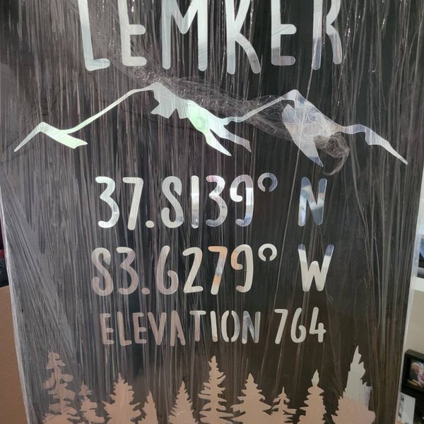 Mountain Coordinates & Elevation Sign - Custom Coordinates Sign ...