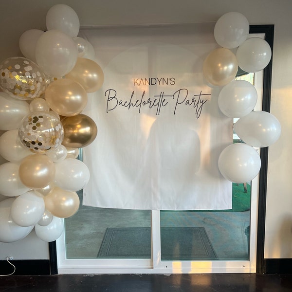 Arch Personalized Party Backdrop | Customizable Banner for Retro Boho ...