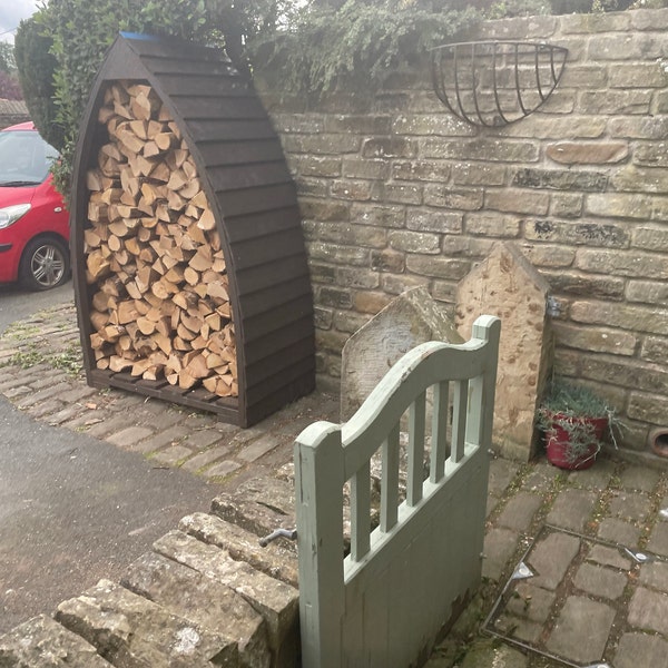 Gothic Arch/boat Shaped Log Store-delivered Fullyassembled - Etsy UK