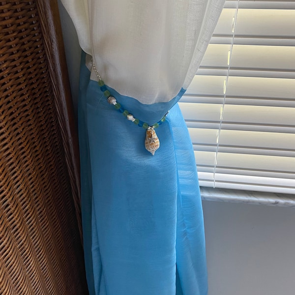 Seashell Tie Backs, Sea Shell Curtain Tie Backs, Tropical Home Decor ...