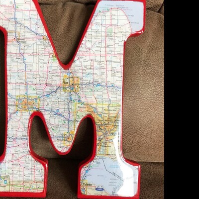 Custom Map Letter Initials Hometown City State Country - Etsy