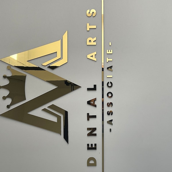 Custom Reception Sign | Acrylic Office Sign | 3D Business Logo | Custom ...